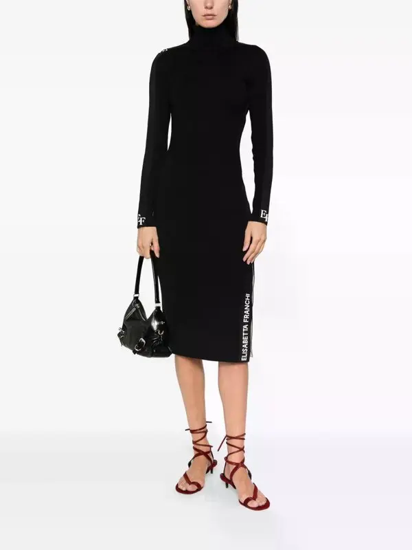 Elisabetta Franchi Turtleneck Long Sleeve Dress