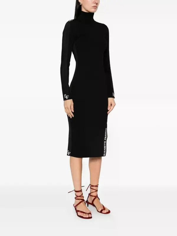 Elisabetta Franchi Turtleneck Long Sleeve Dress