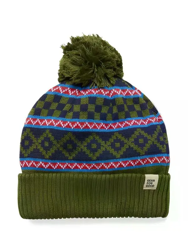 COTOPAXI Patterned Beanie With Pompom - Green