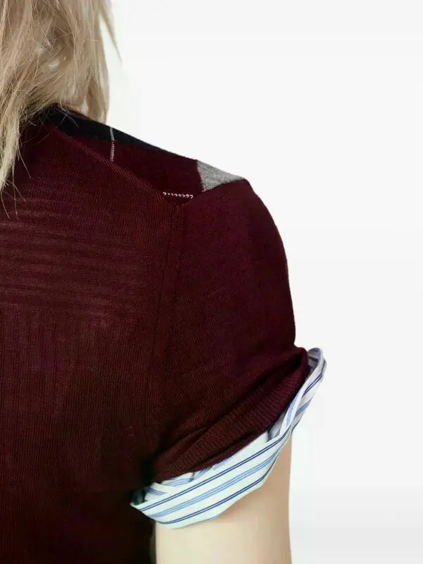 Miu Miu Argyle Intarsia-knit Polo Shirt - Red