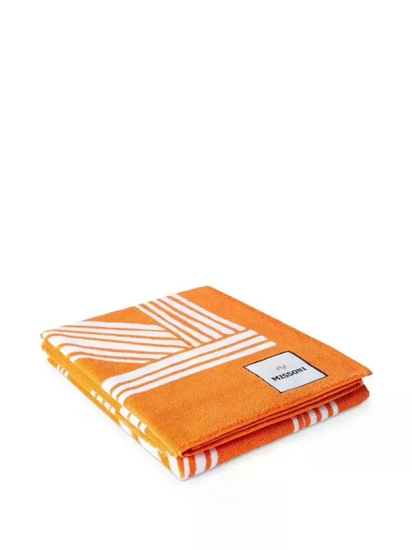 Missoni Nastri Pattern Bath Towel - Orange