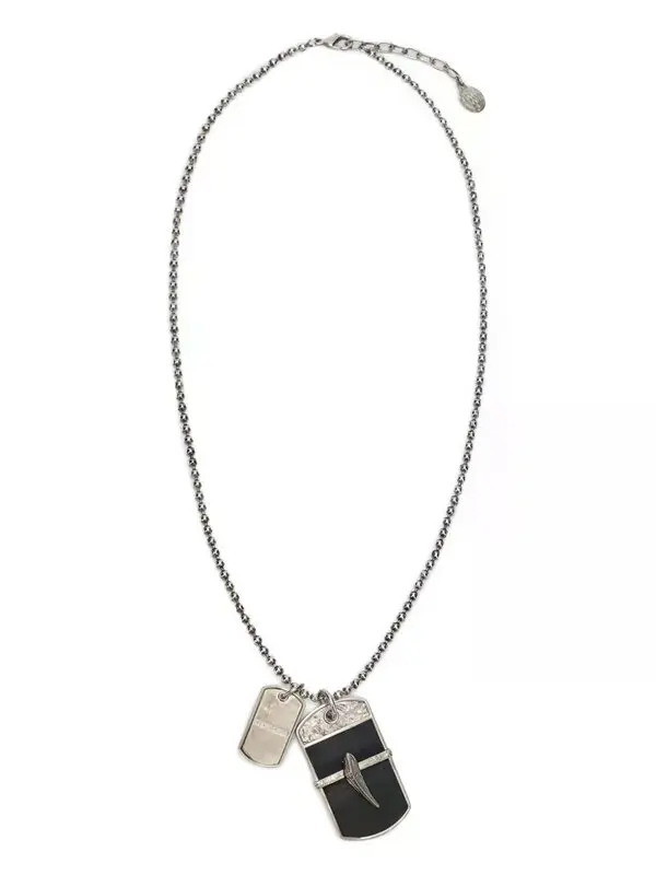 Roberto Cavalli Double-tag Pendant Necklace - Silver