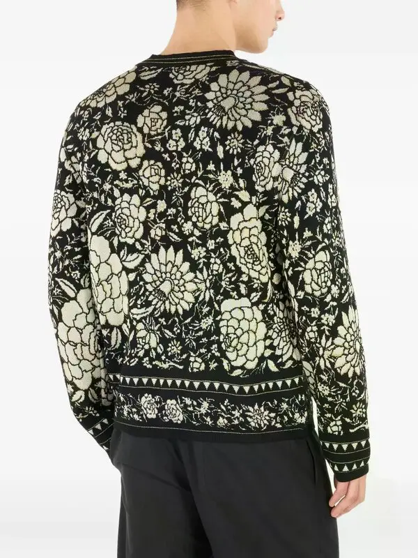 Roberto Cavalli Floral-pattern Wool Sweater