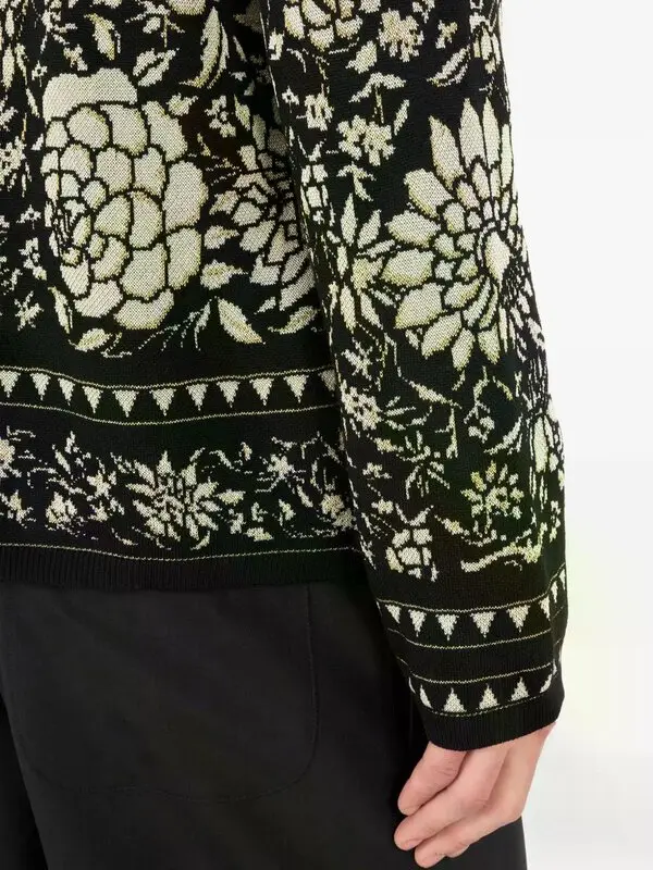 Roberto Cavalli Floral-pattern Wool Sweater