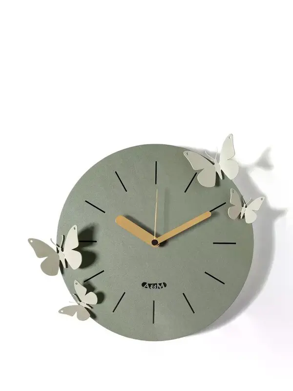 ARTI & MESTIERI Butterfly-embellished Wall Clock - Green