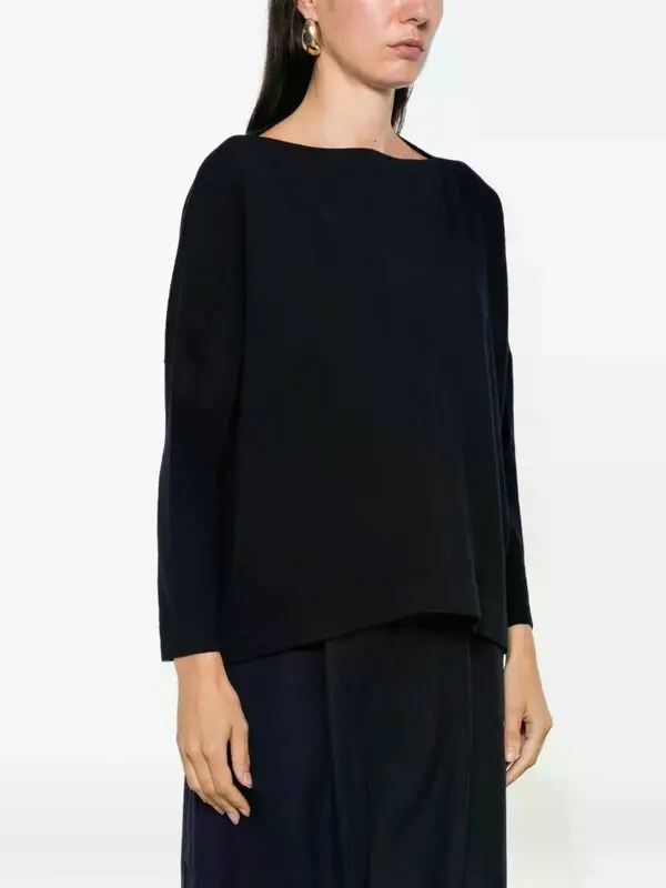 DANIELA GREGIS Boat-neck Wool Sweater - Blue