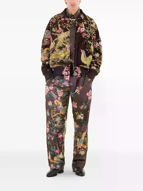 Roberto Cavalli Bird And Floral Bomber Jacket