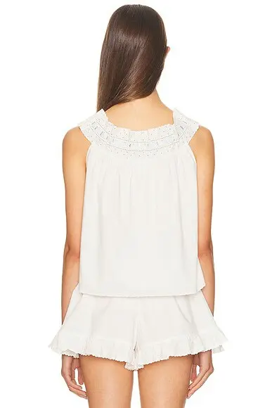 HELSA Vintage Top With Satin Tie Detail