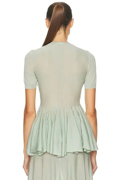 Alaïa Peplum Top - Vert Amande