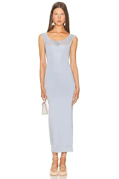 HELSA Brie Midi Dress - Sky Blue