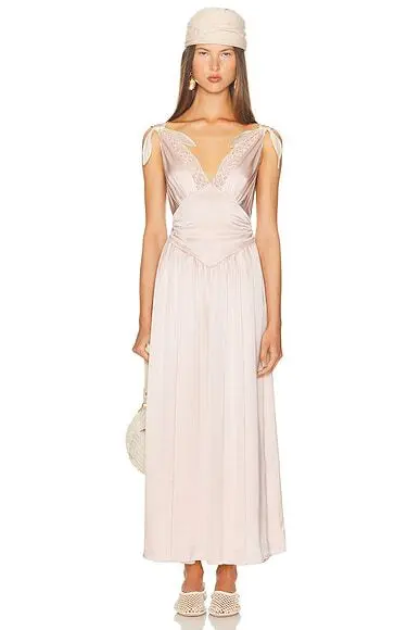 HELSA The Silk Celeste Dress - Blush