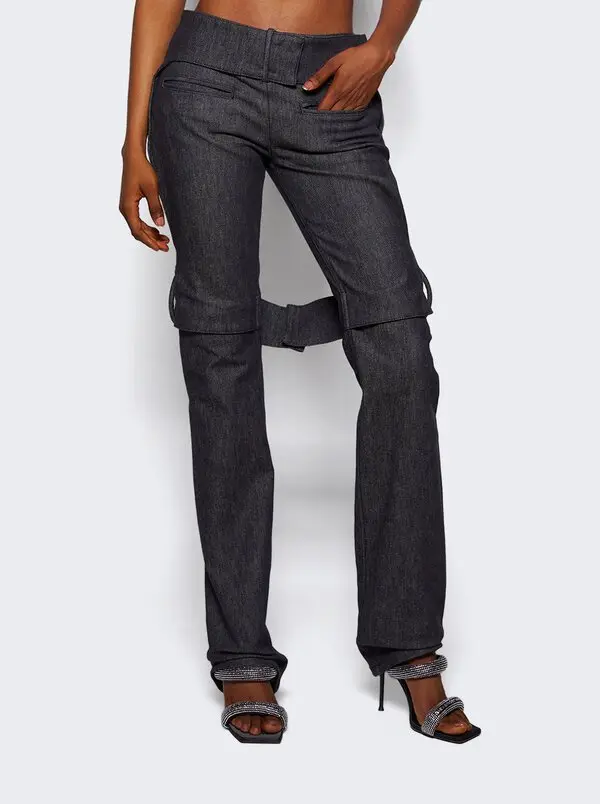 COURRÃ¨GES Strap Bootcut Denim Pants