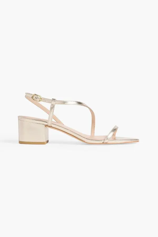 STUART WEITZMAN Aliza 50 Metallic Leather Slingback Sandals
