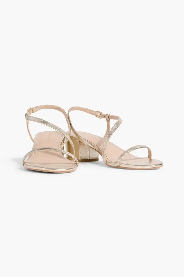 STUART WEITZMAN Aliza 50 Metallic Leather Slingback Sandals