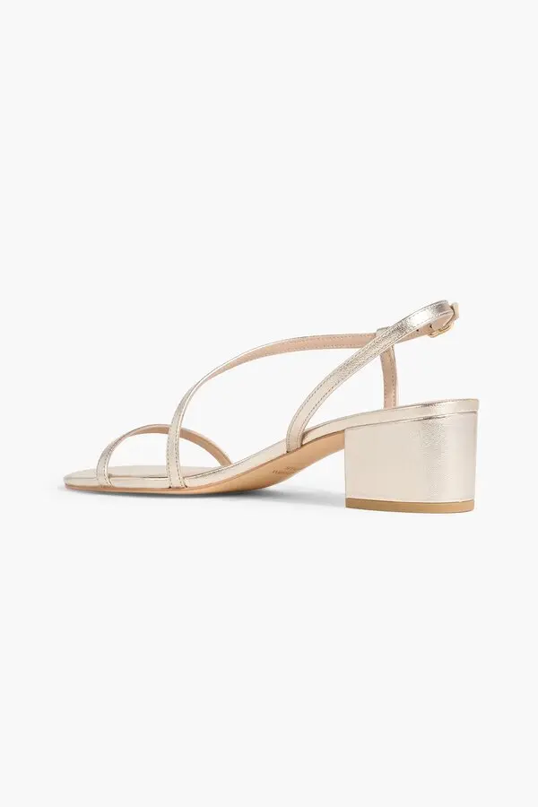 STUART WEITZMAN Aliza 50 Metallic Leather Slingback Sandals