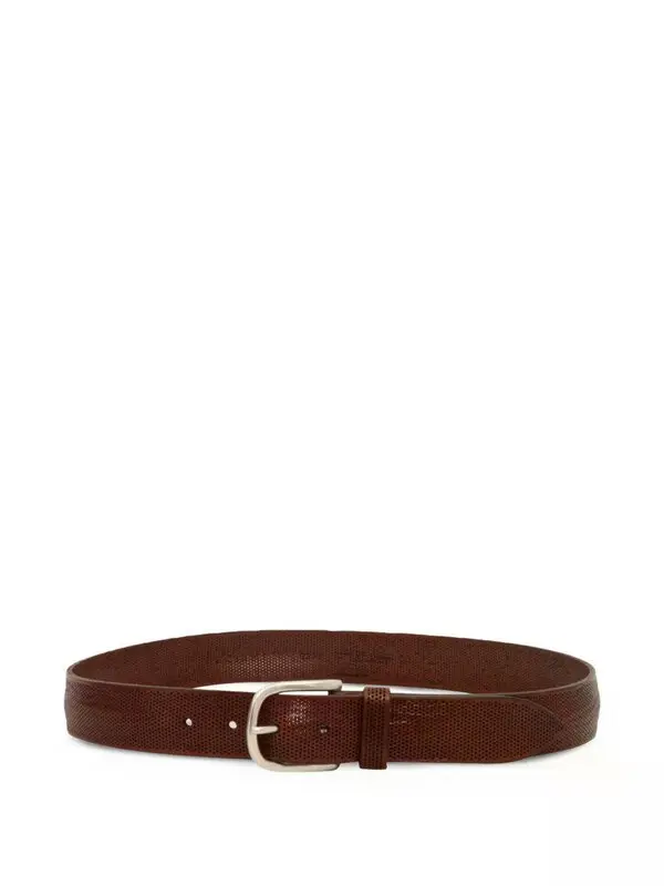 ORTIGNI Perforated Leather Belt - Brown