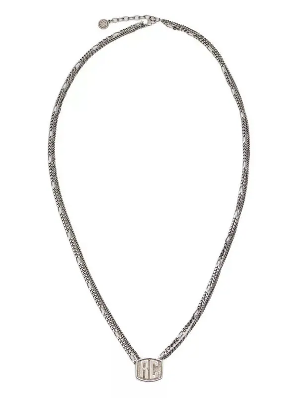 Roberto Cavalli Monogram Double-chain Necklace - Silver