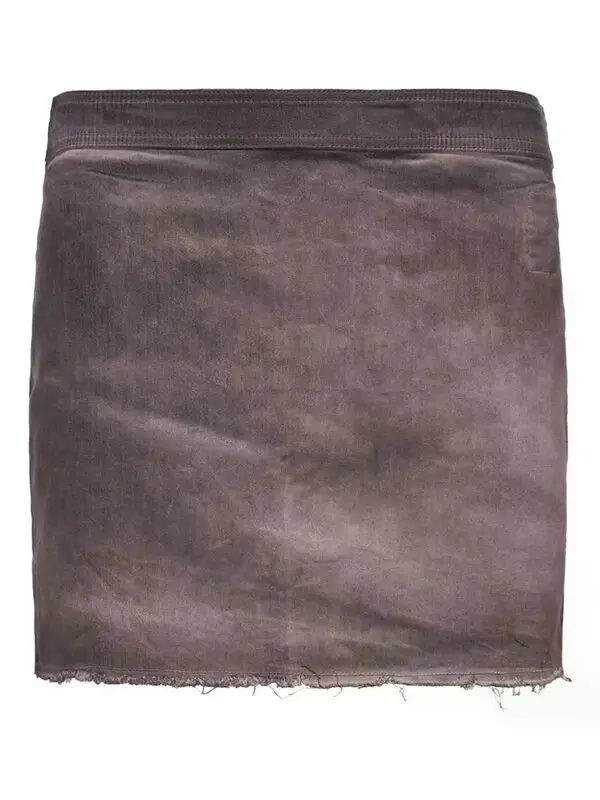 Rick Owens Frayed-hem Mini Skirt - Black