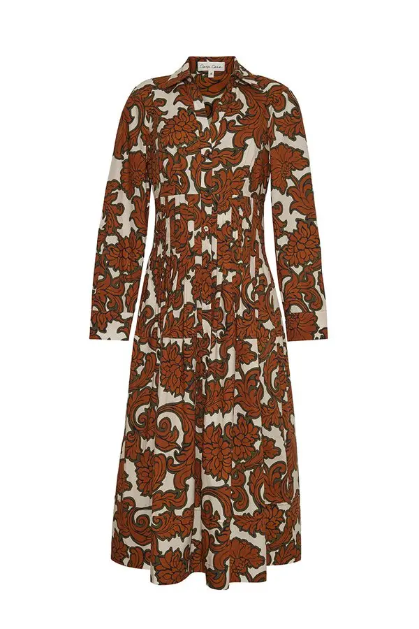 Cara Cara Cameron Printed Shirt Dress - Mystic Flora Olive