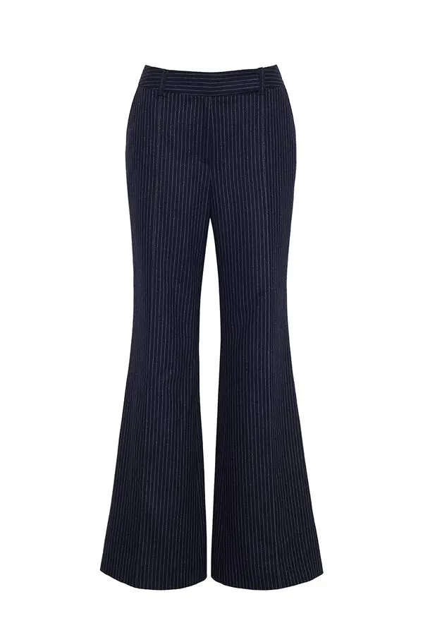 Cara Cara Tristan Pinstriped Pants - Navy Chalk Stripe