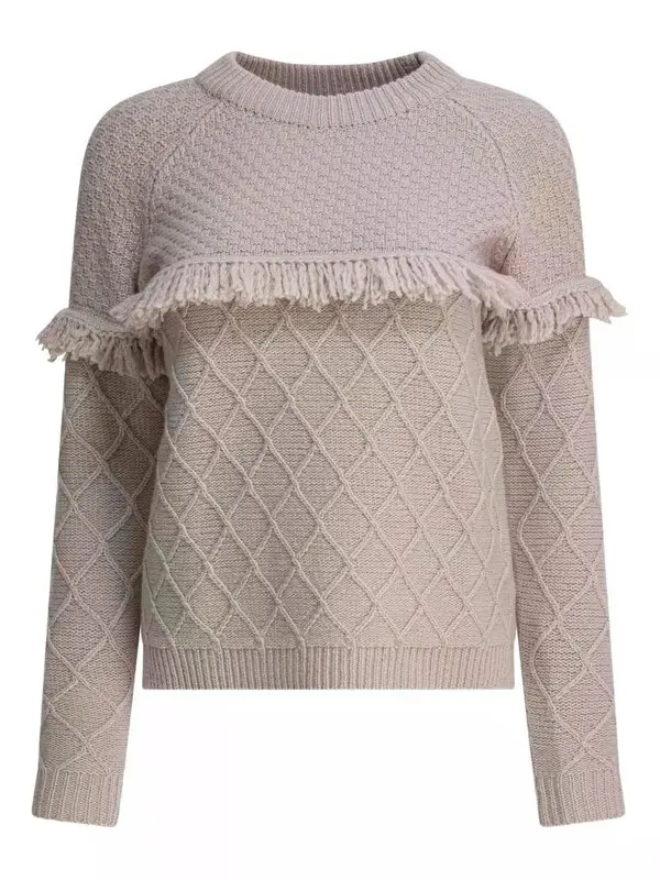 RAKKI Cable-knit Fringe Sweater