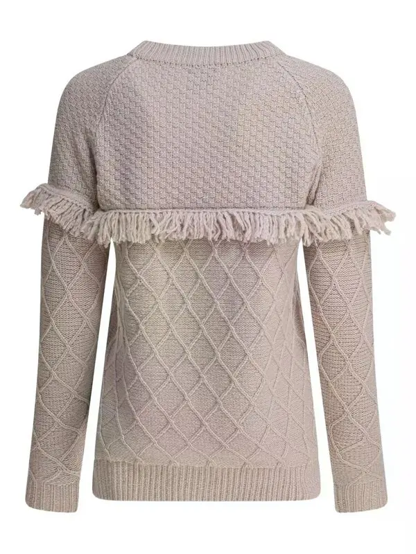 RAKKI Cable-knit Fringe Sweater