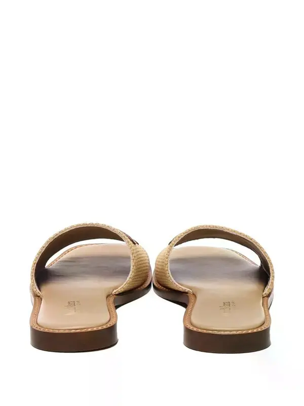 Max Mara Monogram Canvas Band Flat Sandals