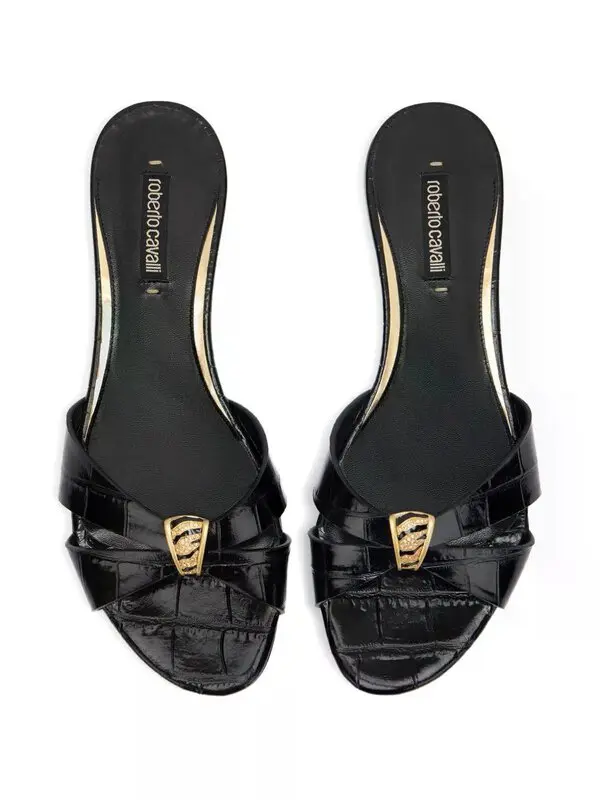 Roberto Cavalli Cross-strap Jewel-embellished Flat Sandals
