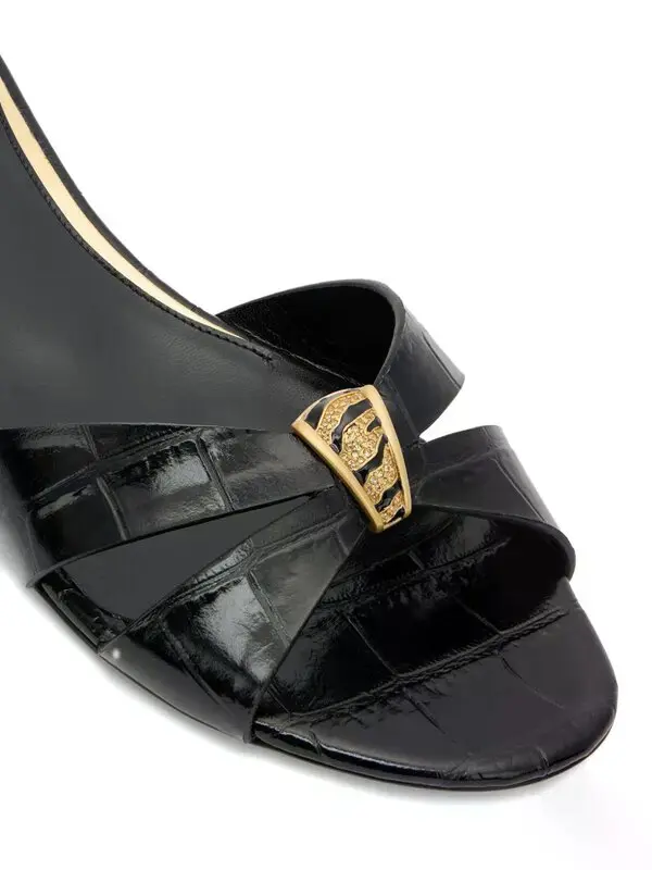 Roberto Cavalli Cross-strap Jewel-embellished Flat Sandals