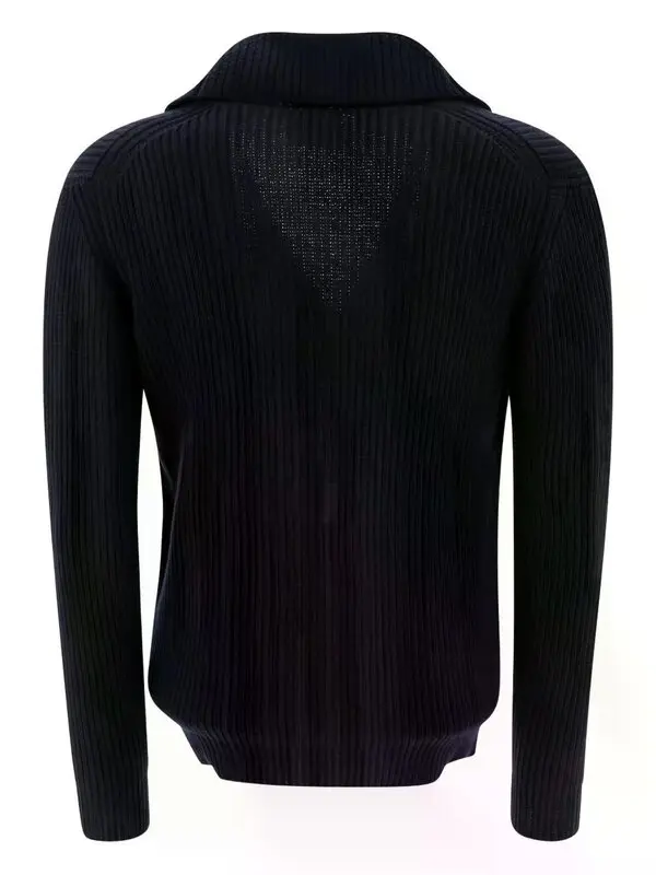 RAKKI Shawl-collar Ribbed Cardigan
