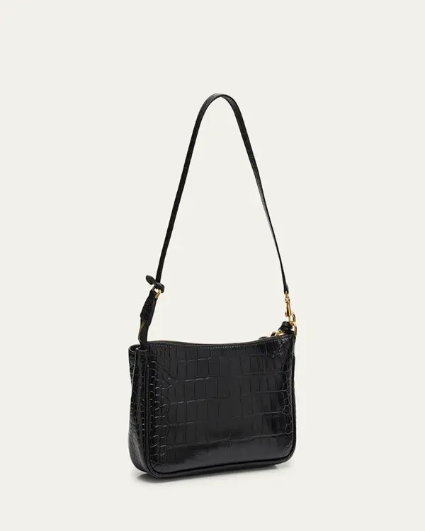 Balenciaga Rodeo Croc-embossed Leather Pochette