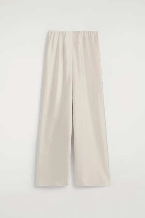 Cos Satin Wide-leg Trousers - White