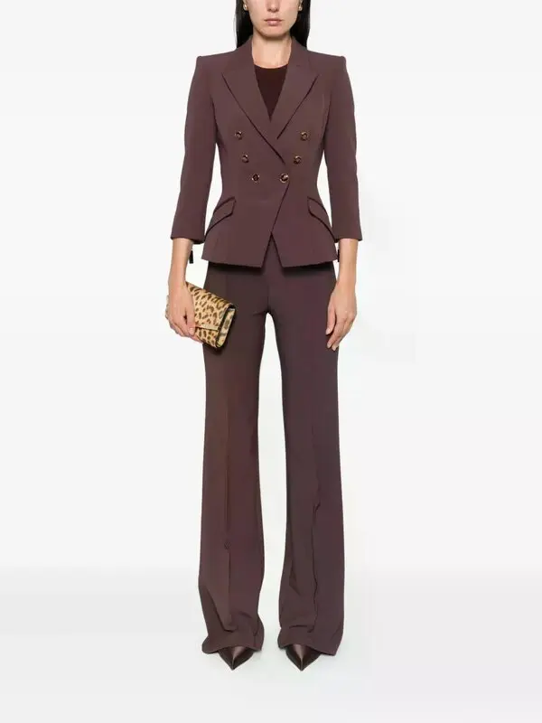 Elisabetta Franchi Button-detail Trousers - Brown