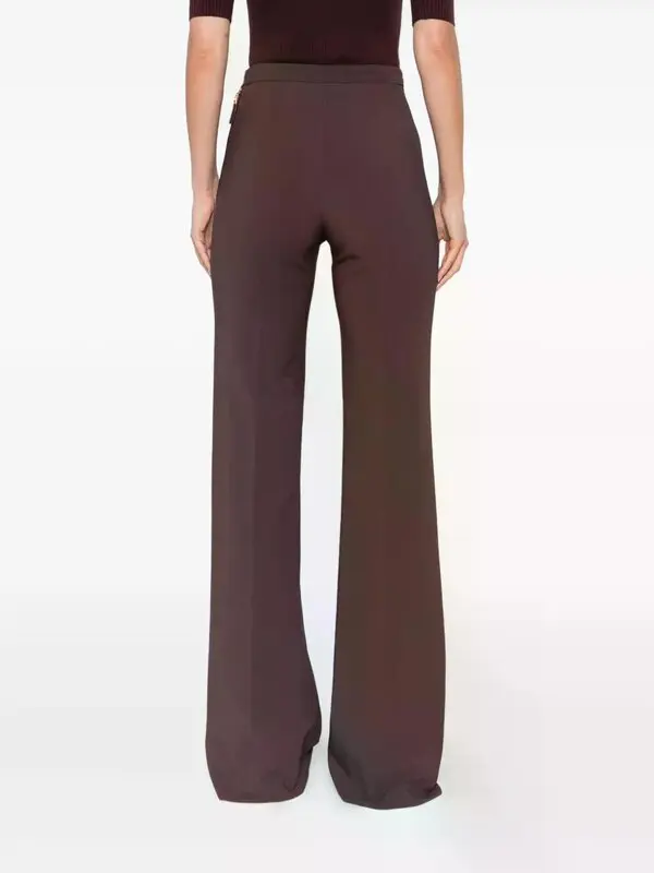 Elisabetta Franchi Button-detail Trousers - Brown