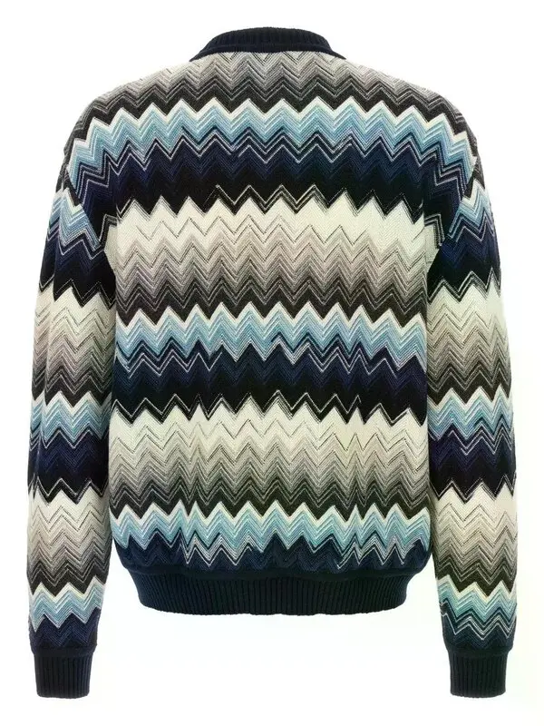 Missoni Zigzag-pattern Crew-neck Sweater - Blue