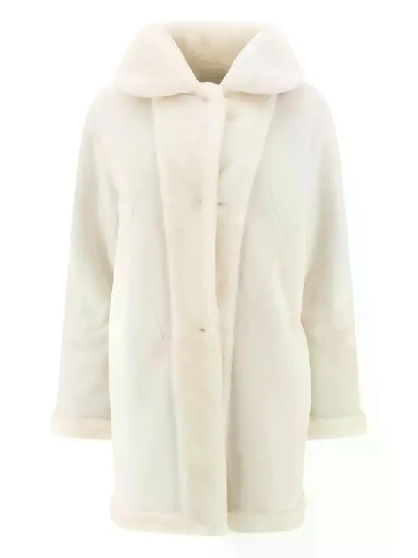 B&W Reversible Shearling Coat - Neutrals