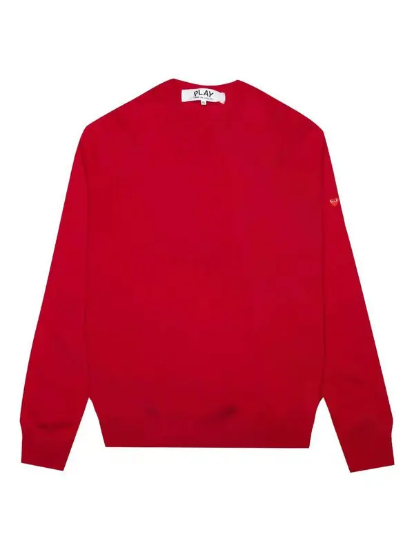 Play Comme Des Garcon Heart-embellished Sweater - Red