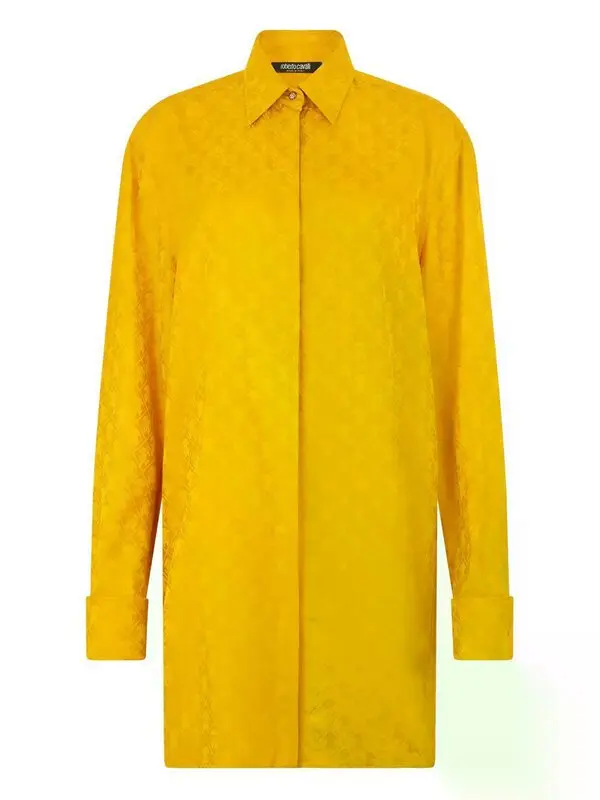 Roberto Cavalli Monogram Snake-embossed Shirt