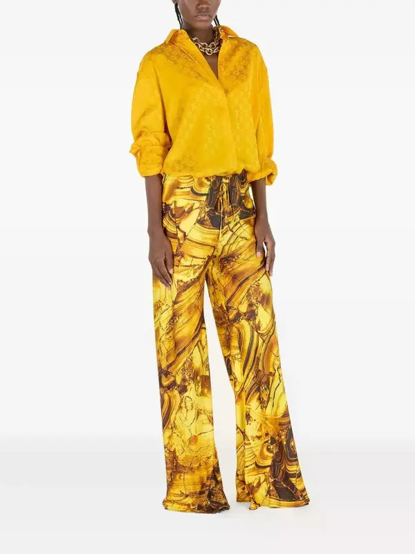 Roberto Cavalli Monogram Snake-embossed Shirt