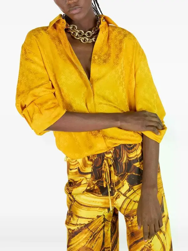 Roberto Cavalli Monogram Snake-embossed Shirt