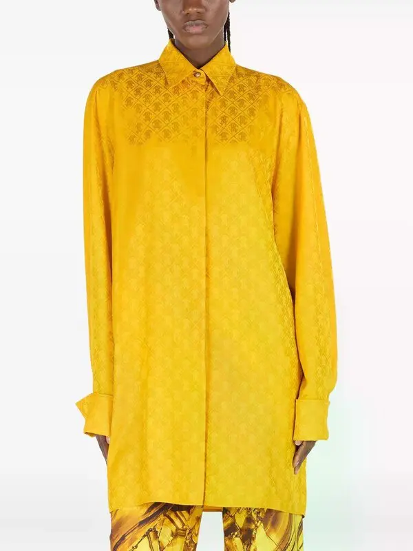 Roberto Cavalli Monogram Snake-embossed Shirt