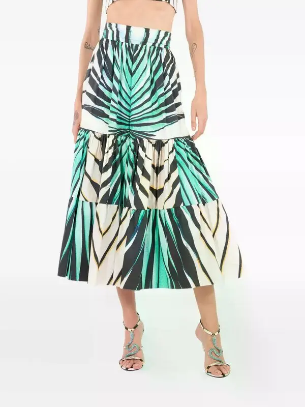 Roberto Cavalli Printed Tiered Skirt