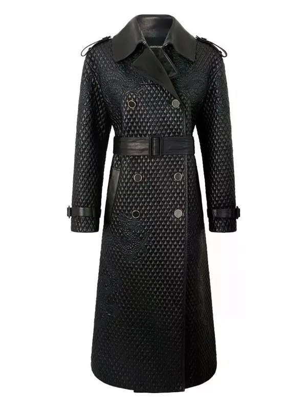 Roberto Cavalli Dragon-embroidered Quilted Coat