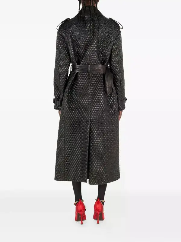Roberto Cavalli Dragon-embroidered Quilted Coat