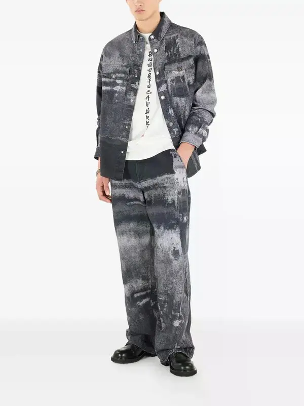 Roberto Cavalli Abstract-print Cotton Trousers