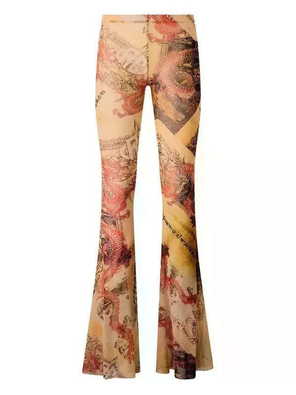 Roberto Cavalli Flared Printed Trousers