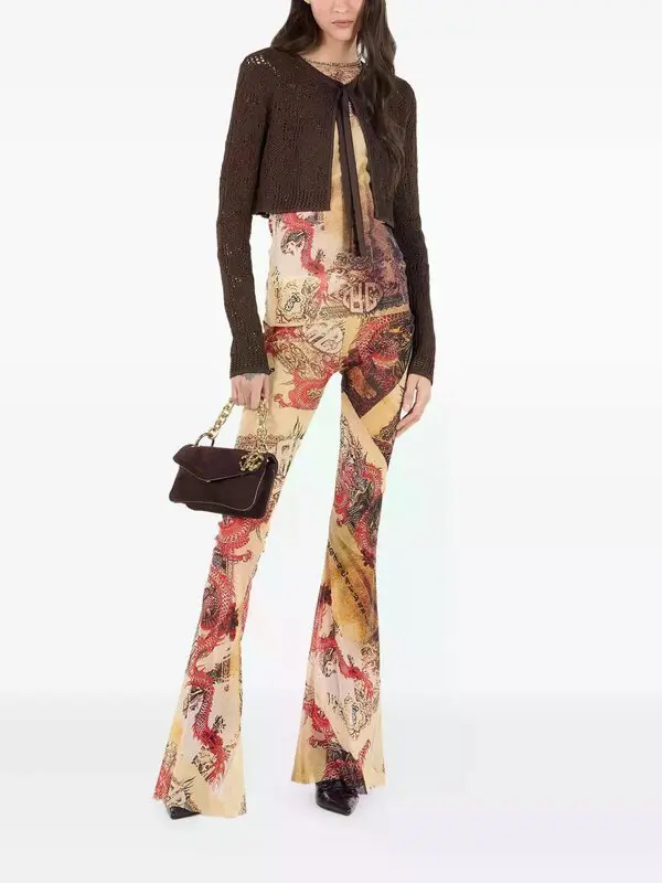 Roberto Cavalli Flared Printed Trousers
