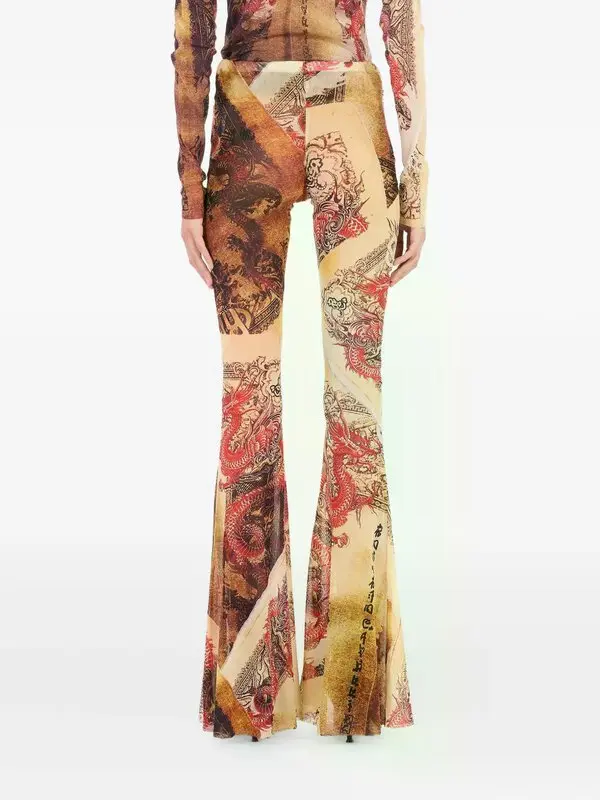 Roberto Cavalli Flared Printed Trousers