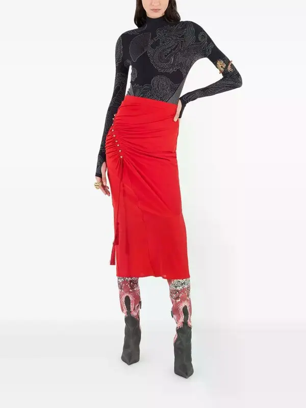 Roberto Cavalli Gathered High-rise Skirt