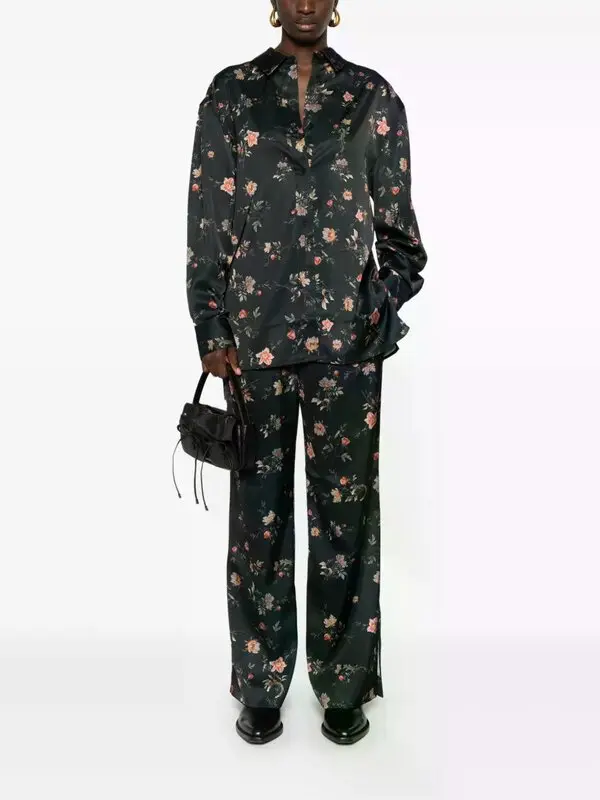 ALLSAINTS Louisa Floral-print Satin Shirt